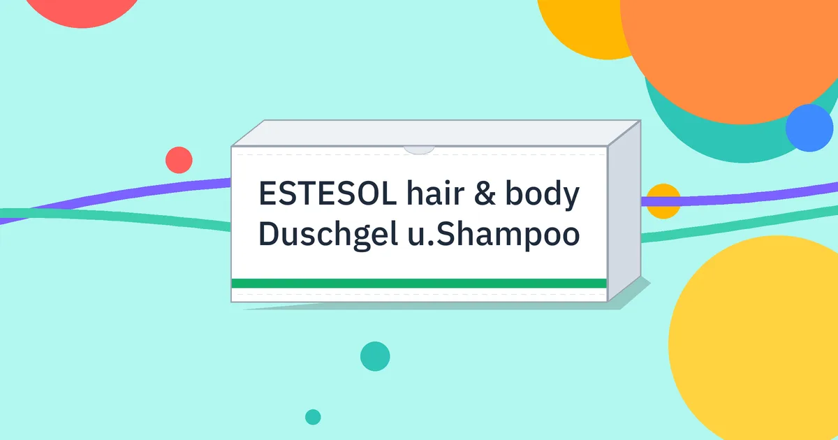 Symbolbild: Packung mit der Aufschrift ESTESOL hair & body Duschgel u.Shampoo (PZN 11686377) – Verfügbarkeit und Bezug in Apotheken in Frankfurt am Main