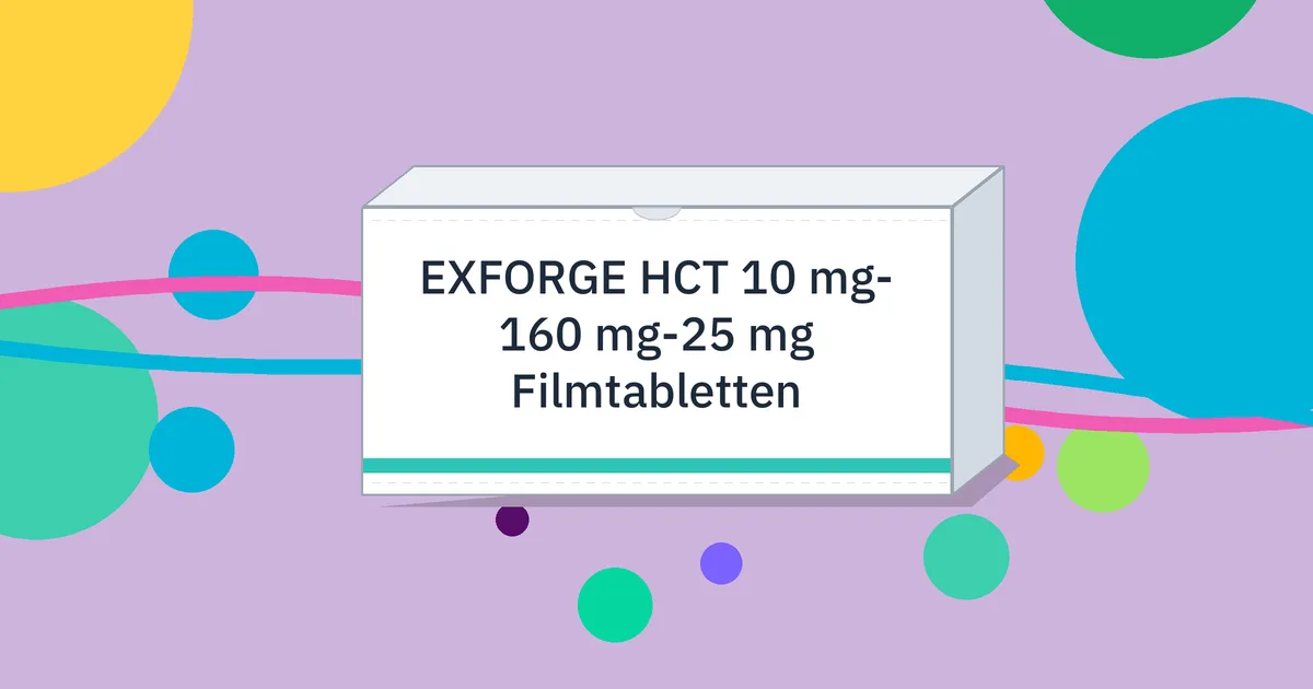 Symbolbild: Packung mit der Aufschrift EXFORGE HCT 10 mg-160 mg-25 mg Filmtabletten (PZN 17523156) – Verfügbarkeit und Bezug in Apotheken in Frankfurt am Main