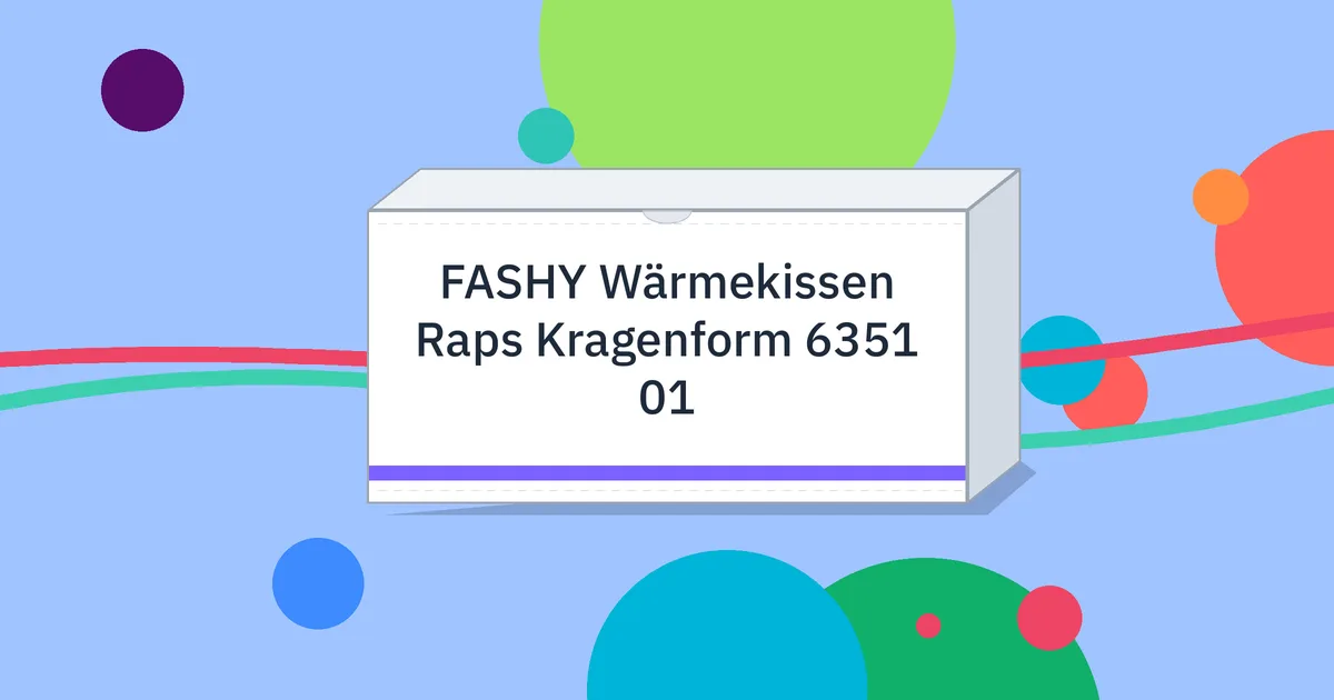 Symbolbild: Packung mit der Aufschrift FASHY Wärmekissen Raps Kragenform 6351 01 (PZN 14142241) – Verfügbarkeit und Bezug in Apotheken in Frankfurt am Main