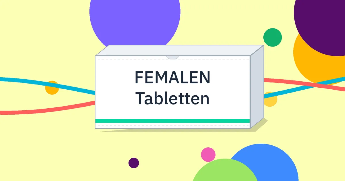 Symbolbild: Packung mit der Aufschrift FEMALEN Tabletten (PZN 19267740) – Verfügbarkeit und Bezug in Apotheken in Frankfurt am Main
