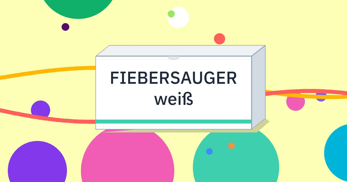 Symbolbild: Packung mit der Aufschrift FIEBERSAUGER weiß (PZN 08726251) – Verfügbarkeit und Bezug in Apotheken in Frankfurt am Main