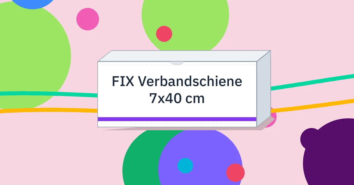 Symbolbild: Packung mit der Aufschrift FIX Verbandschiene 7x40 cm (PZN 06983587) – Verfügbarkeit und Bezug in Apotheken in Frankfurt am Main