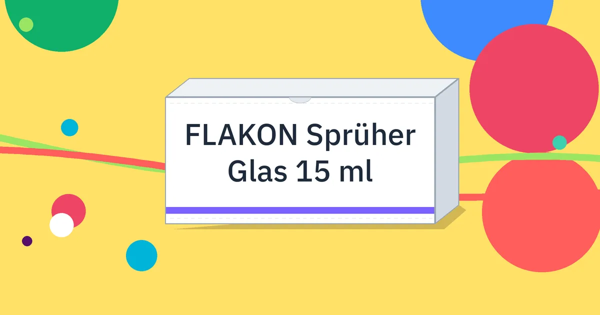 Symbolbild: Packung mit der Aufschrift FLAKON Sprüher Glas 15 ml (PZN 00165474) – Verfügbarkeit und Bezug in Apotheken in Frankfurt am Main