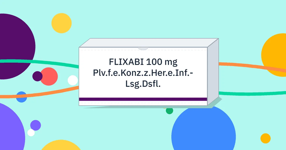 Symbolbild: Packung mit der Aufschrift FLIXABI 100 mg Plv.f.e.Konz.z.Her.e.Inf.-Lsg.Dsfl. (PZN 15890755) – Verfügbarkeit und Bezug in Apotheken in Frankfurt am Main