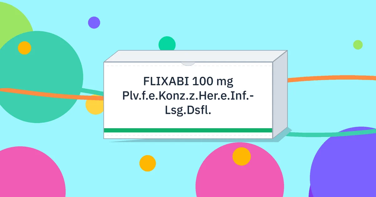 Symbolbild: Packung mit der Aufschrift FLIXABI 100 mg Plv.f.e.Konz.z.Her.e.Inf.-Lsg.Dsfl. (PZN 17589528) – Verfügbarkeit und Bezug in Apotheken in Frankfurt am Main