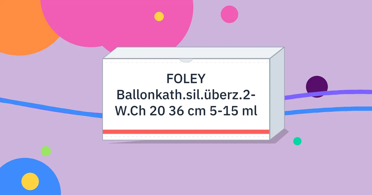 Symbolbild: Packung mit der Aufschrift FOLEY Ballonkath.sil.überz.2-W.Ch 20 36 cm 5-15 ml (PZN 10101742) – Verfügbarkeit und Bezug in Apotheken in Frankfurt am Main