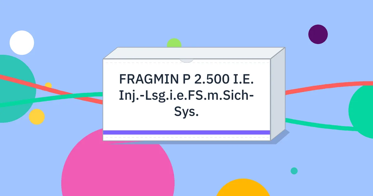 Symbolbild: Packung mit der Aufschrift FRAGMIN P 2.500 I.E. Inj.-Lsg.i.e.FS.m.Sich-Sys. (PZN 16931568) – Verfügbarkeit und Bezug in Apotheken in Frankfurt am Main