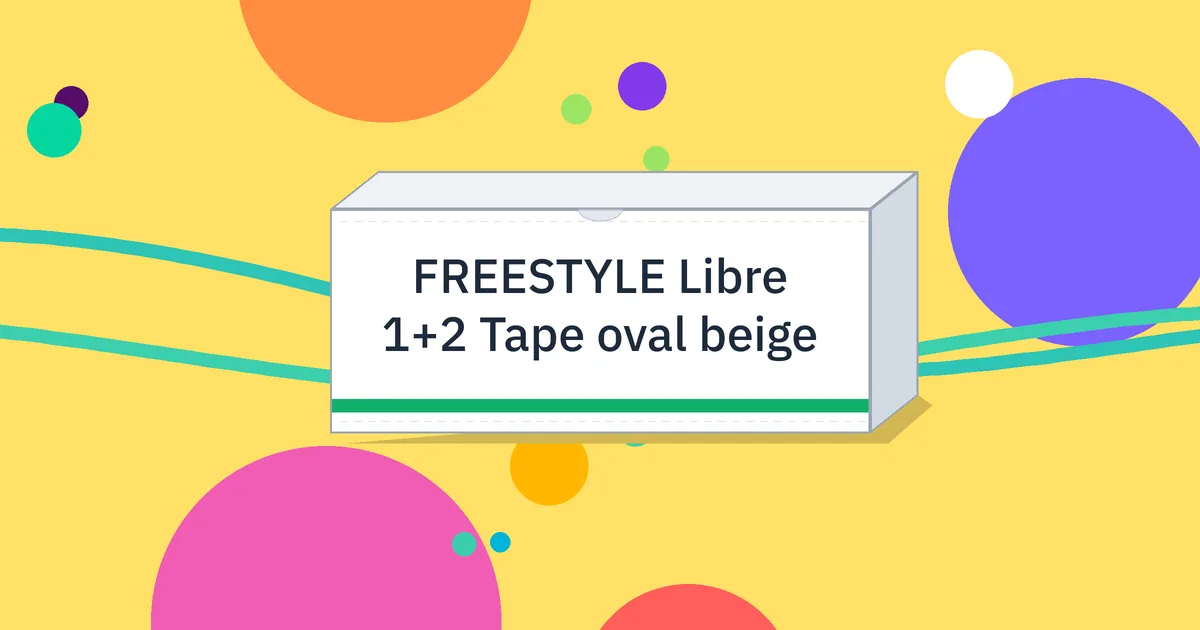 Symbolbild: Packung mit der Aufschrift FREESTYLE Libre 1+2 Tape oval beige (PZN 18177868) – Verfügbarkeit und Bezug in Apotheken in Frankfurt am Main