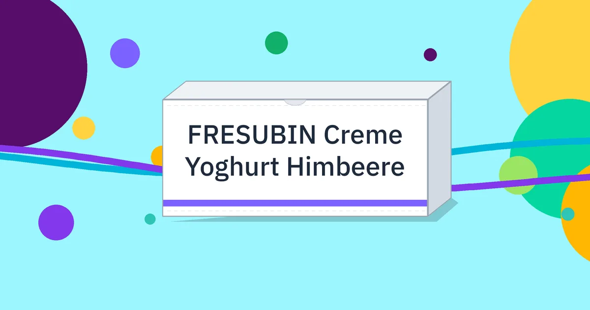Symbolbild: Packung mit der Aufschrift FRESUBIN Creme Yoghurt Himbeere (PZN 11609359) – Verfügbarkeit und Bezug in Apotheken in Frankfurt am Main