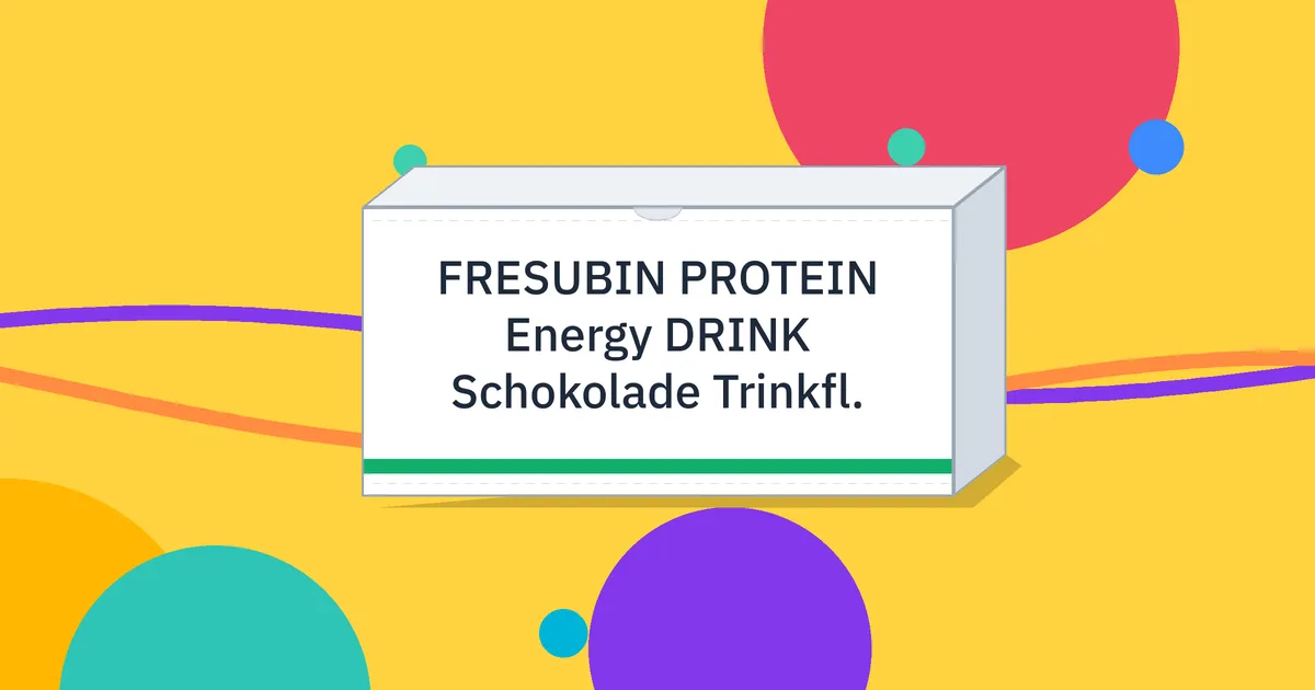 Symbolbild: Packung mit der Aufschrift FRESUBIN PROTEIN Energy DRINK Schokolade Trinkfl. (PZN 06698705) – Verfügbarkeit und Bezug in Apotheken in Frankfurt am Main