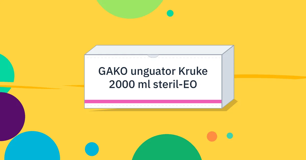 Symbolbild: Packung mit der Aufschrift GAKO unguator Kruke 2000 ml steril-EO (PZN 17419631) – Verfügbarkeit und Bezug in Apotheken in Frankfurt am Main
