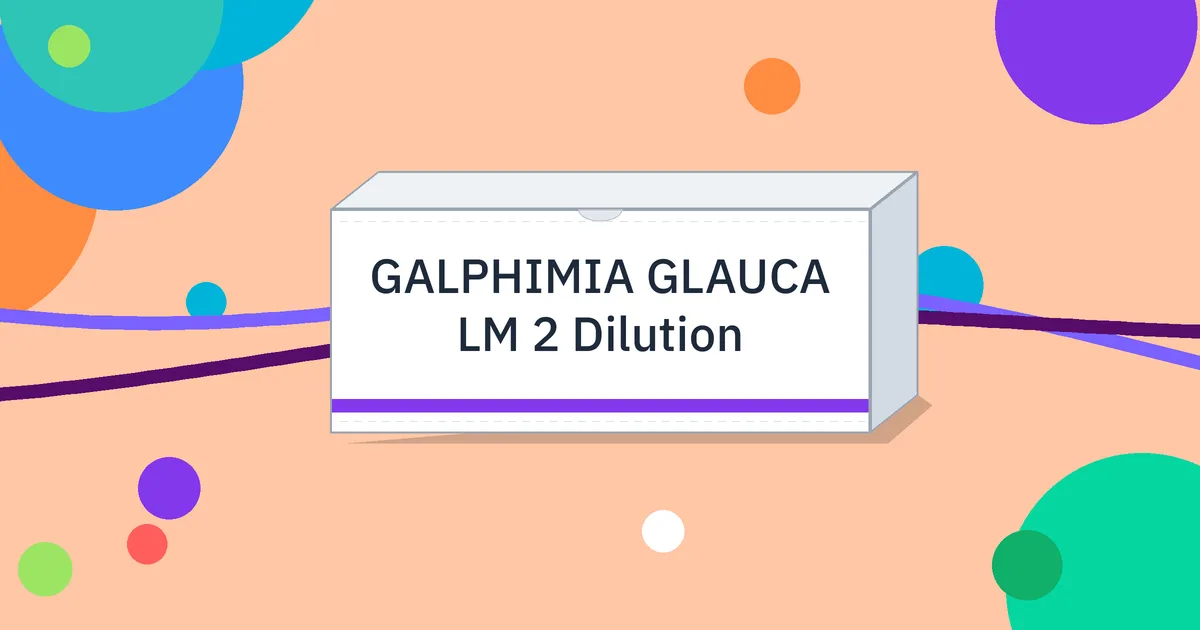 Symbolbild: Packung mit der Aufschrift GALPHIMIA GLAUCA LM 2 Dilution (PZN 12875212) – Verfügbarkeit und Bezug in Apotheken in Frankfurt am Main