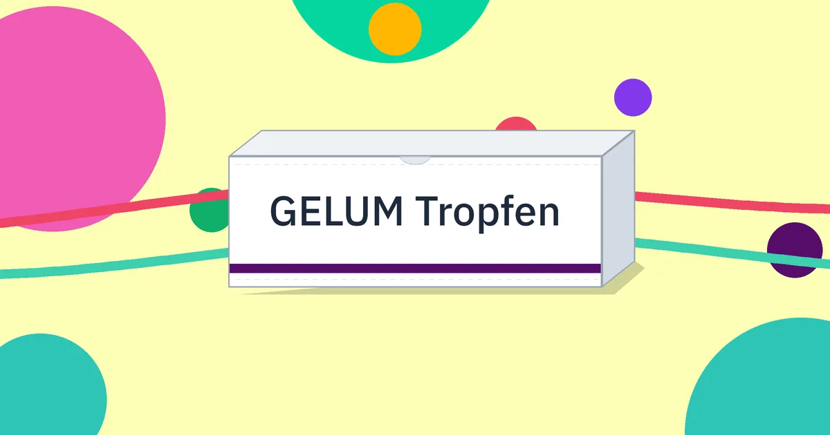 Symbolbild: Packung mit der Aufschrift GELUM Tropfen (PZN 04261950) – Verfügbarkeit und Bezug in Apotheken in Frankfurt am Main