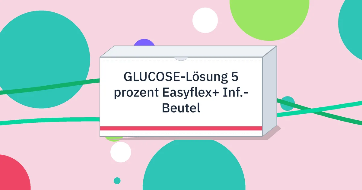 Symbolbild: Packung mit der Aufschrift GLUCOSE-Lösung 5 prozent Easyflex+ Inf.-Beutel (PZN 17596095) – Verfügbarkeit und Bezug in Apotheken in Frankfurt am Main