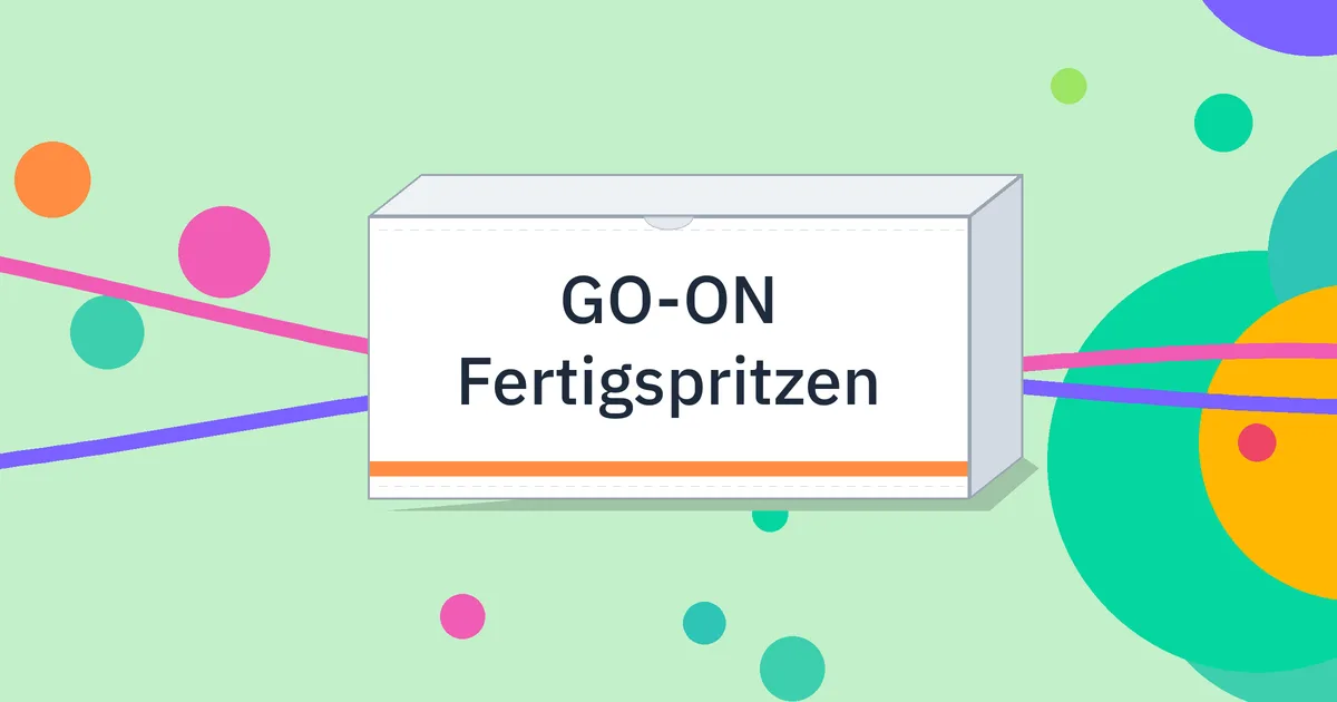 Symbolbild: Packung mit der Aufschrift GO-ON Fertigspritzen (PZN 17816065) – Verfügbarkeit und Bezug in Apotheken in Frankfurt am Main
