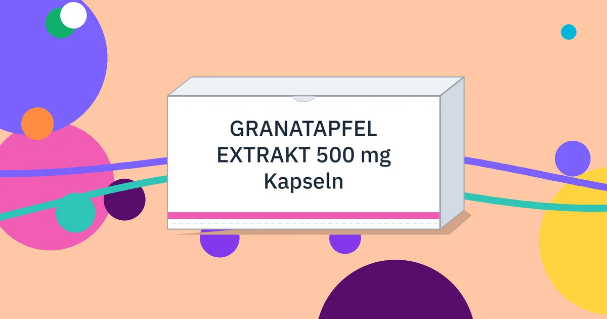 Symbolbild: Packung mit der Aufschrift GRANATAPFEL EXTRAKT 500 mg Kapseln (PZN 05048193) – Verfügbarkeit und Bezug in Apotheken in Frankfurt am Main