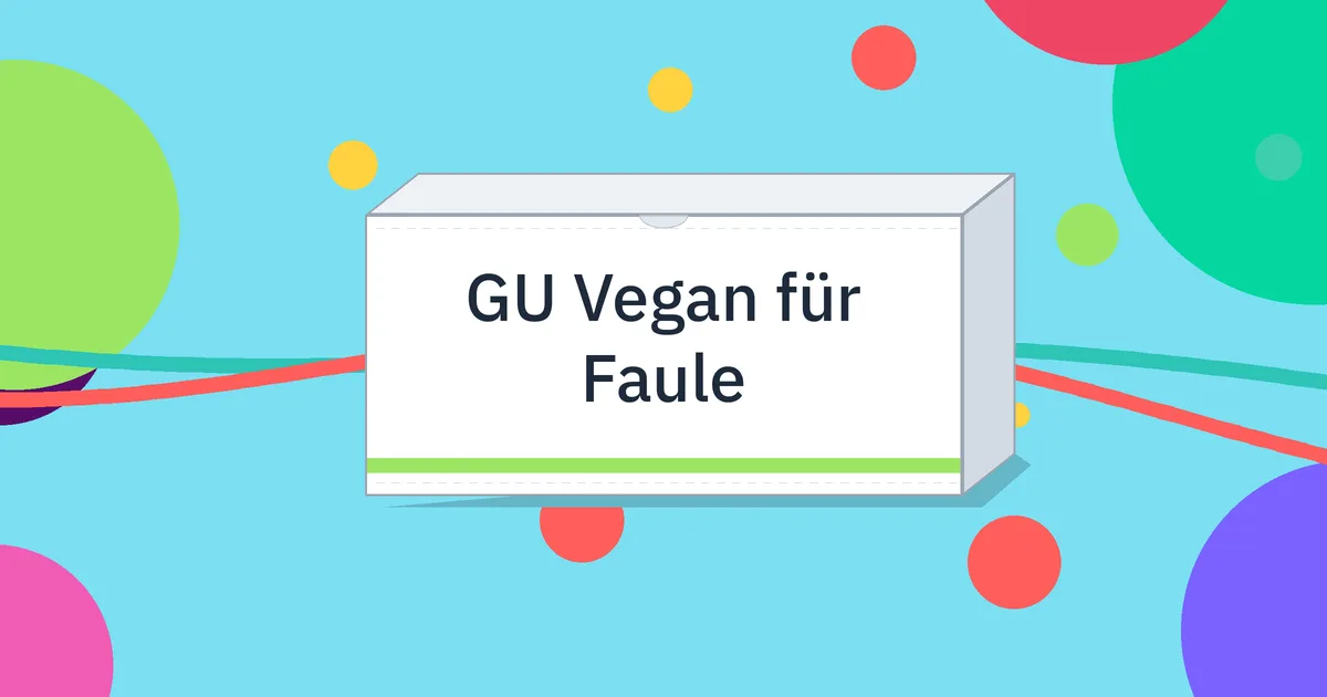 Symbolbild: Packung mit der Aufschrift GU Vegan für Faule (PZN 10756236) – Verfügbarkeit und Bezug in Apotheken in Frankfurt am Main