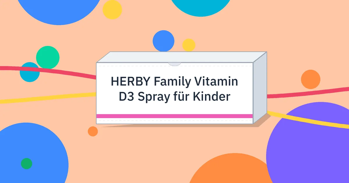 Symbolbild: Packung mit der Aufschrift HERBY Family Vitamin D3 Spray für Kinder (PZN 19114249) – Verfügbarkeit und Bezug in Apotheken in Frankfurt am Main