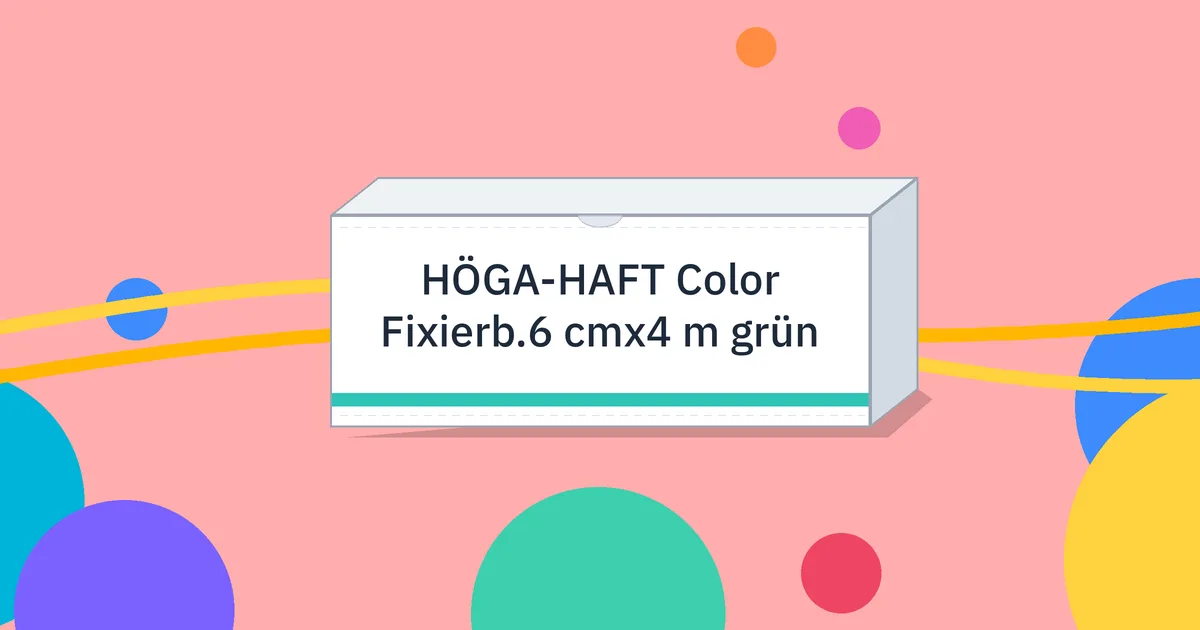 Symbolbild: Packung mit der Aufschrift HÖGA-HAFT Color Fixierb.6 cmx4 m grün (PZN 10933135) – Verfügbarkeit und Bezug in Apotheken in Frankfurt am Main