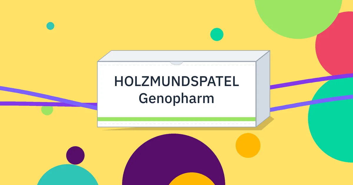 Symbolbild: Packung mit der Aufschrift HOLZMUNDSPATEL Genopharm (PZN 02076711) – Verfügbarkeit und Bezug in Apotheken in Frankfurt am Main