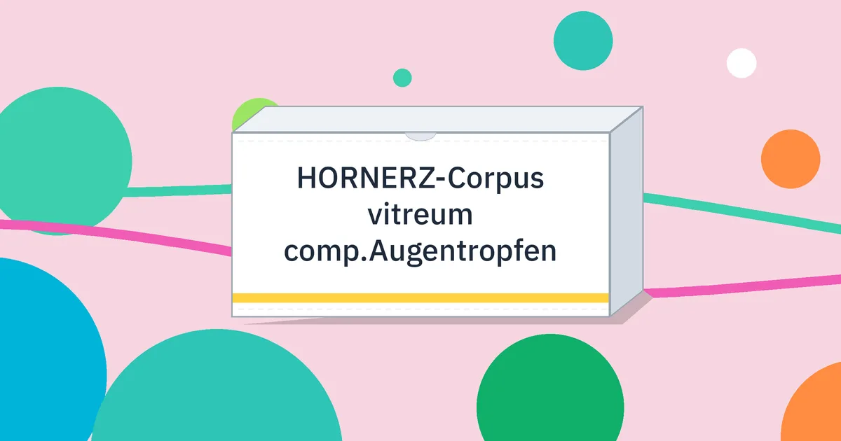 Symbolbild: Packung mit der Aufschrift HORNERZ-Corpus vitreum comp.Augentropfen (PZN 01448197) – Verfügbarkeit und Bezug in Apotheken in Frankfurt am Main