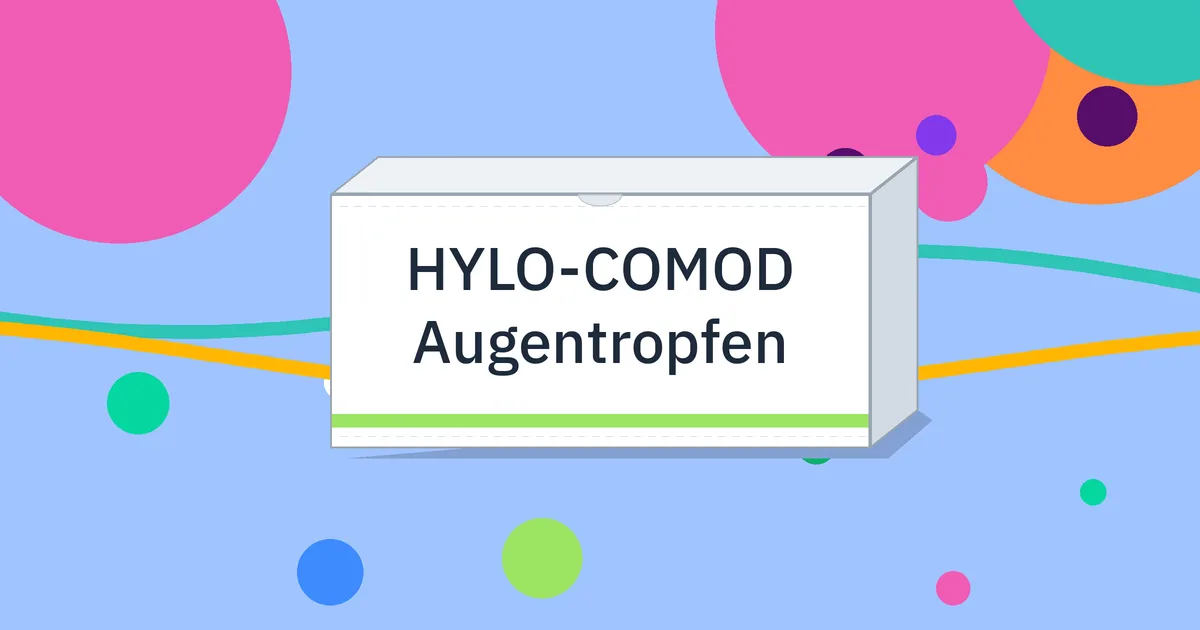 Symbolbild: Packung mit der Aufschrift HYLO-COMOD Augentropfen (PZN 00495970) – Verfügbarkeit und Bezug in Apotheken in Frankfurt am Main