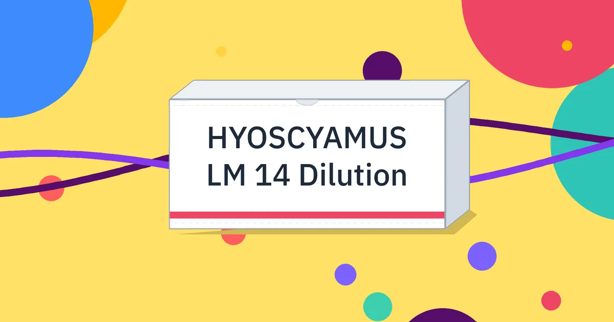 Symbolbild: Packung mit der Aufschrift HYOSCYAMUS LM 14 Dilution (PZN 12890571) – Verfügbarkeit und Bezug in Apotheken in Frankfurt am Main
