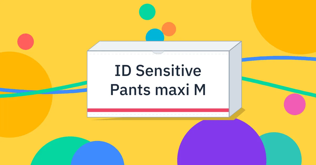 Symbolbild: Packung mit der Aufschrift ID Sensitive Pants maxi M (PZN 19893526) – Verfügbarkeit und Bezug in Apotheken in Frankfurt am Main
