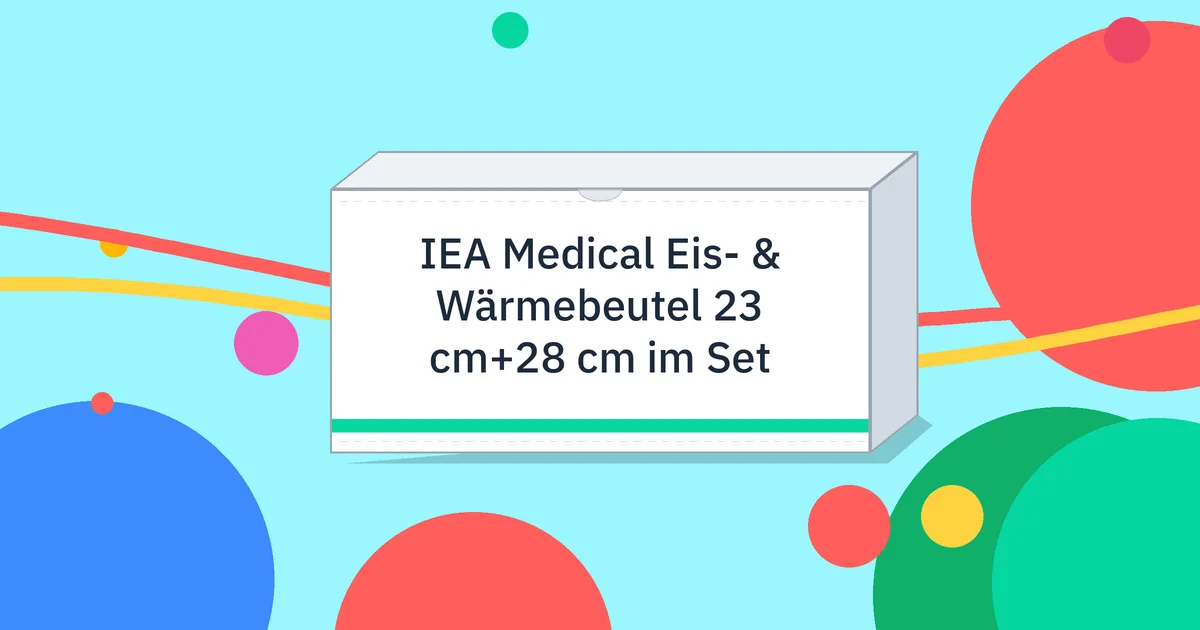 Symbolbild: Packung mit der Aufschrift IEA Medical Eis- & Wärmebeutel 23 cm+28 cm im Set (PZN 18785674) – Verfügbarkeit und Bezug in Apotheken in Frankfurt am Main