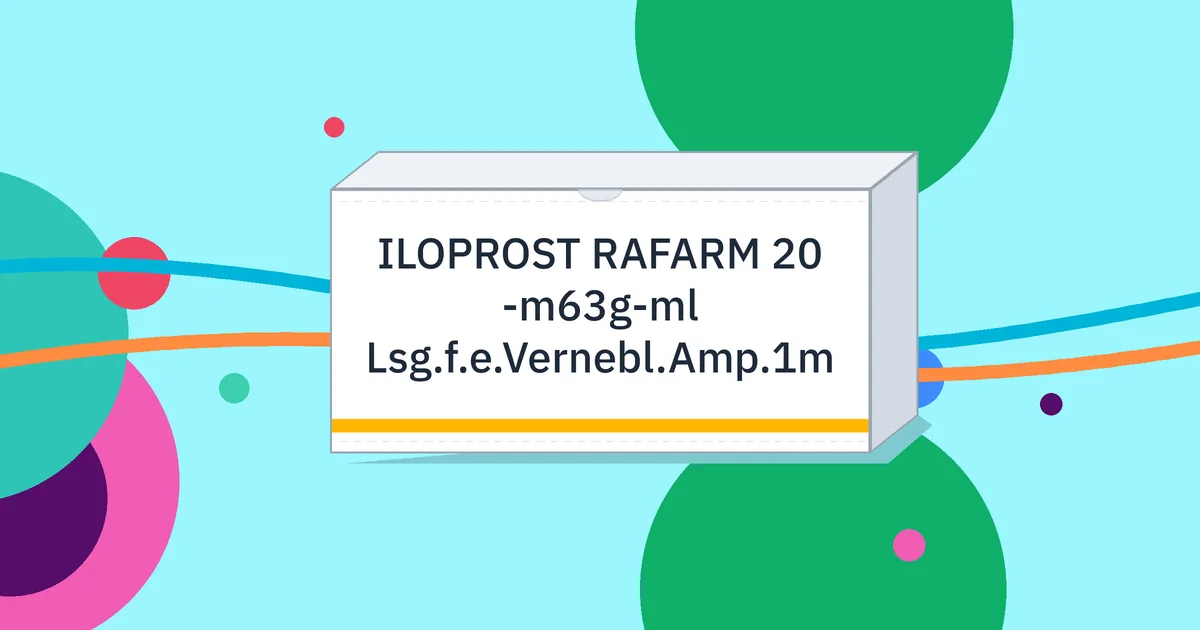 Symbolbild: Packung mit der Aufschrift ILOPROST RAFARM 20 -m63g-ml Lsg.f.e.Vernebl.Amp.1m (PZN 18448215) – Verfügbarkeit und Bezug in Apotheken in Frankfurt am Main