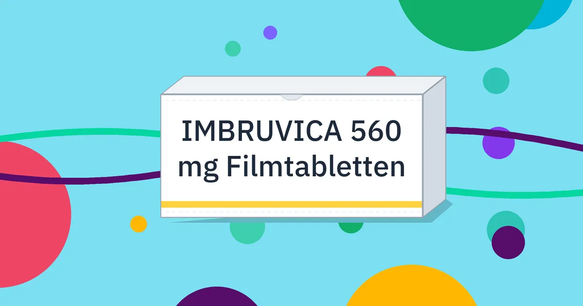 Symbolbild: Packung mit der Aufschrift IMBRUVICA 560 mg Filmtabletten (PZN 18352774) – Verfügbarkeit und Bezug in Apotheken in Frankfurt am Main