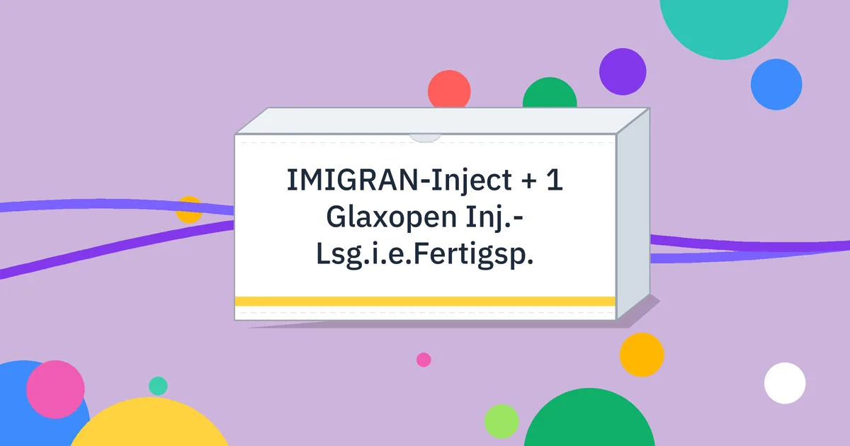 Symbolbild: Packung mit der Aufschrift IMIGRAN-Inject + 1 Glaxopen Inj.-Lsg.i.e.Fertigsp. (PZN 19145913) – Verfügbarkeit und Bezug in Apotheken in Frankfurt am Main