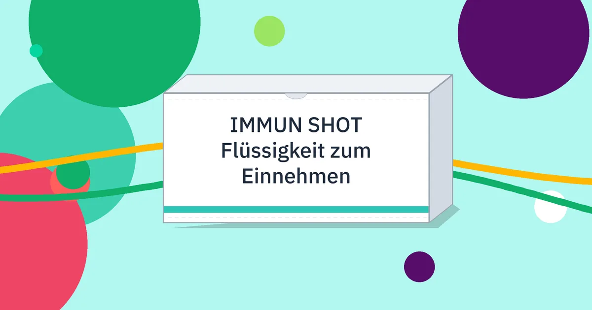 Symbolbild: Packung mit der Aufschrift IMMUN SHOT Flüssigkeit zum Einnehmen (PZN 20272798) – Verfügbarkeit und Bezug in Apotheken in Frankfurt am Main