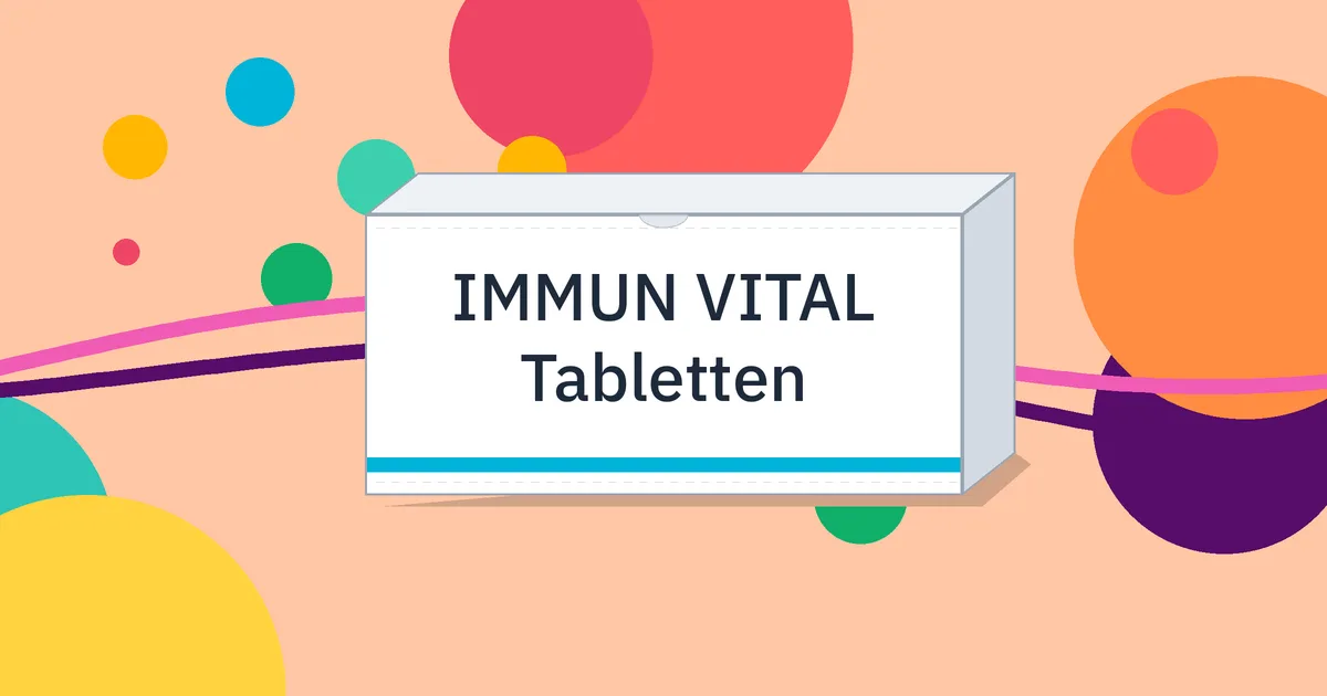 Symbolbild: Packung mit der Aufschrift IMMUN VITAL Tabletten (PZN 17975622) – Verfügbarkeit und Bezug in Apotheken in Frankfurt am Main