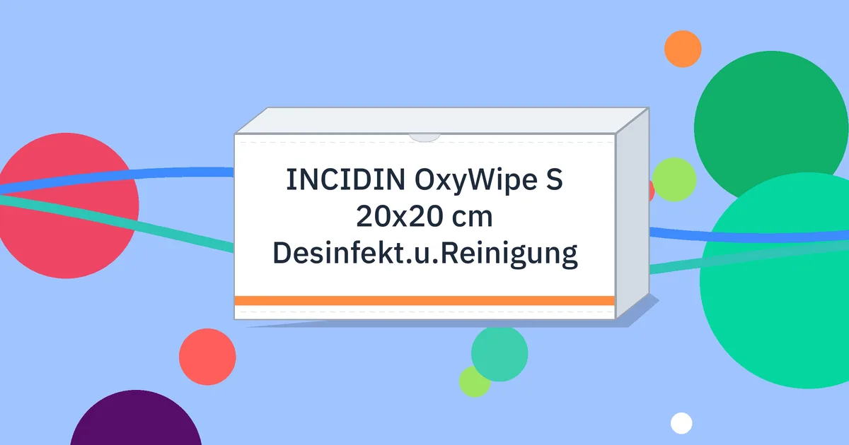 Symbolbild: Packung mit der Aufschrift INCIDIN OxyWipe S 20x20 cm Desinfekt.u.Reinigung (PZN 11156082) – Verfügbarkeit und Bezug in Apotheken in Frankfurt am Main