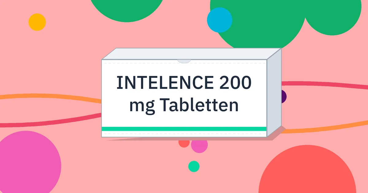 Symbolbild: Packung mit der Aufschrift INTELENCE 200 mg Tabletten (PZN 12475518) – Verfügbarkeit und Bezug in Apotheken in Frankfurt am Main