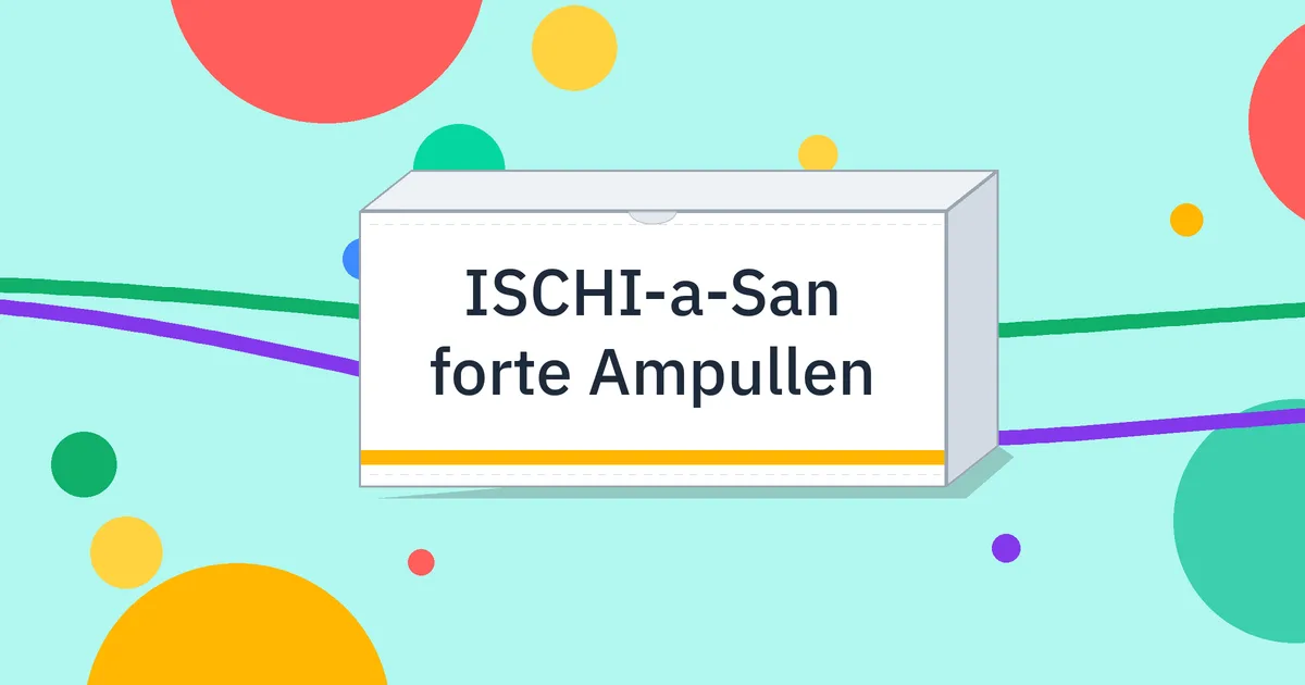 Symbolbild: Packung mit der Aufschrift ISCHI-a-San forte Ampullen (PZN 10343089) – Verfügbarkeit und Bezug in Apotheken in Frankfurt am Main