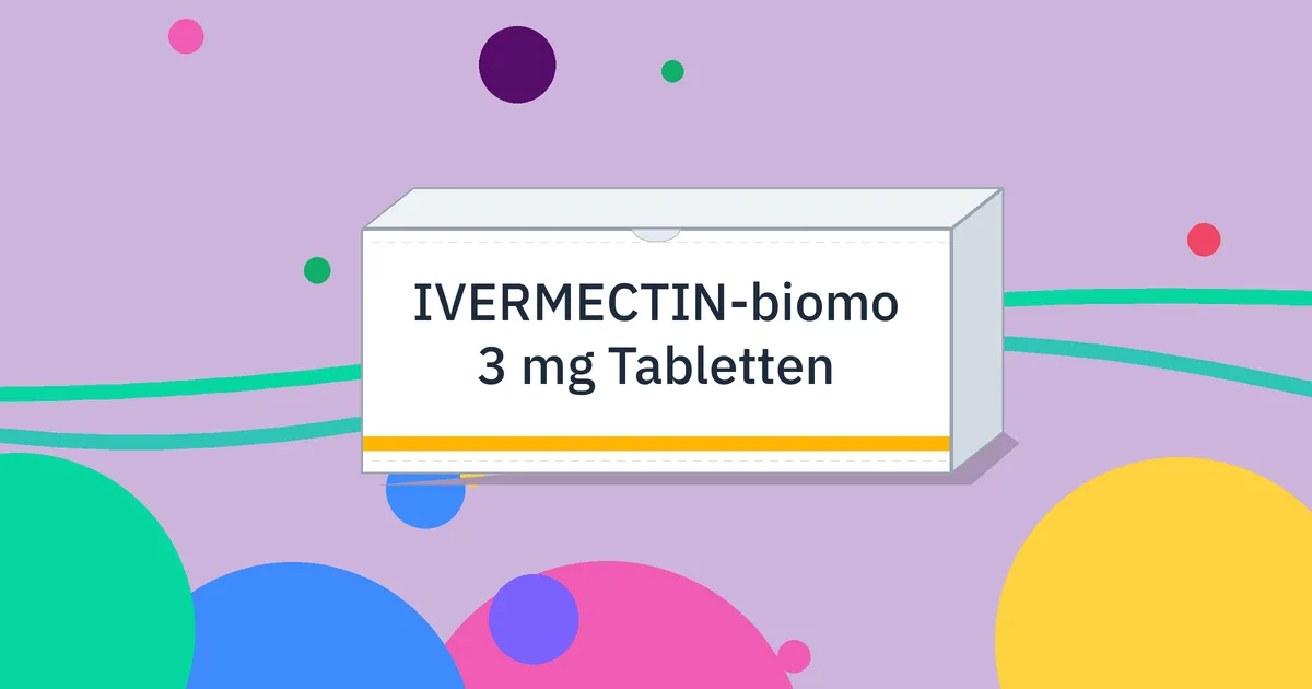 Symbolbild: Packung mit der Aufschrift IVERMECTIN-biomo 3 mg Tabletten (PZN 13868585) – Verfügbarkeit und Bezug in Apotheken in Frankfurt am Main