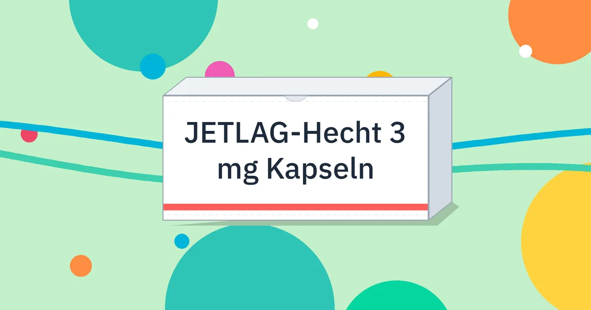 Symbolbild: Packung mit der Aufschrift JETLAG-Hecht 3 mg Kapseln (PZN 09919408) – Verfügbarkeit und Bezug in Apotheken in Frankfurt am Main