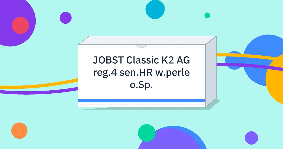 Symbolbild: Packung mit der Aufschrift JOBST Classic K2 AG reg.4 sen.HR w.perle o.Sp. (PZN 17960508) – Verfügbarkeit und Bezug in Apotheken in Frankfurt am Main