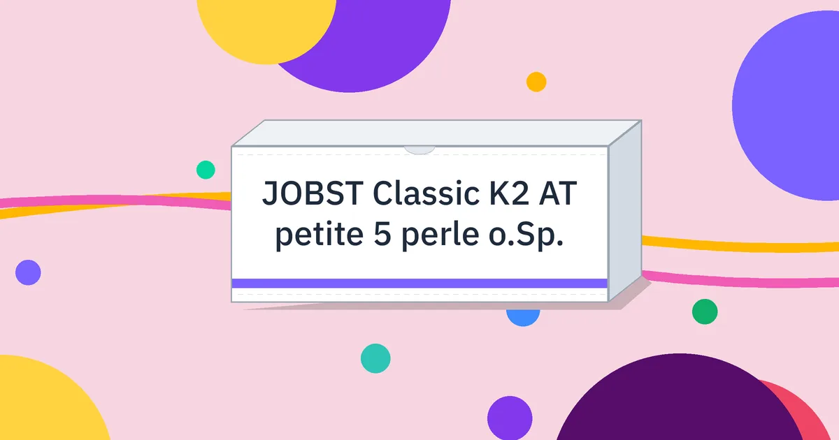 Symbolbild: Packung mit der Aufschrift JOBST Classic K2 AT petite 5 perle o.Sp. (PZN 11275591) – Verfügbarkeit und Bezug in Apotheken in Frankfurt am Main
