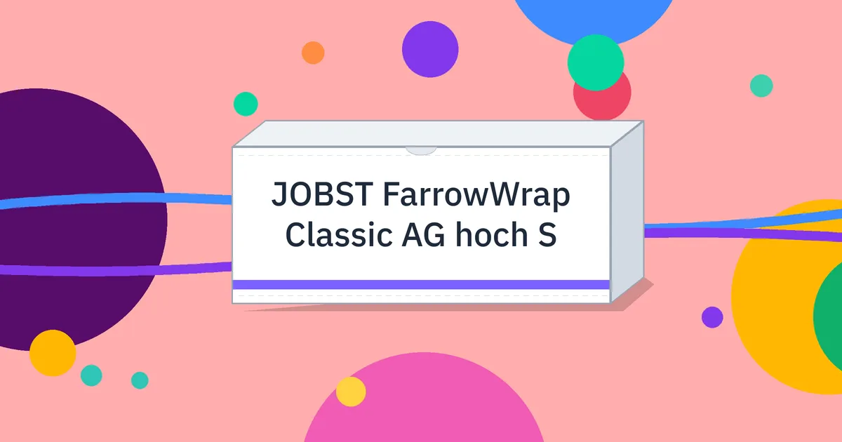 Symbolbild: Packung mit der Aufschrift JOBST FarrowWrap Classic AG hoch S (PZN 13869768) – Verfügbarkeit und Bezug in Apotheken in Frankfurt am Main