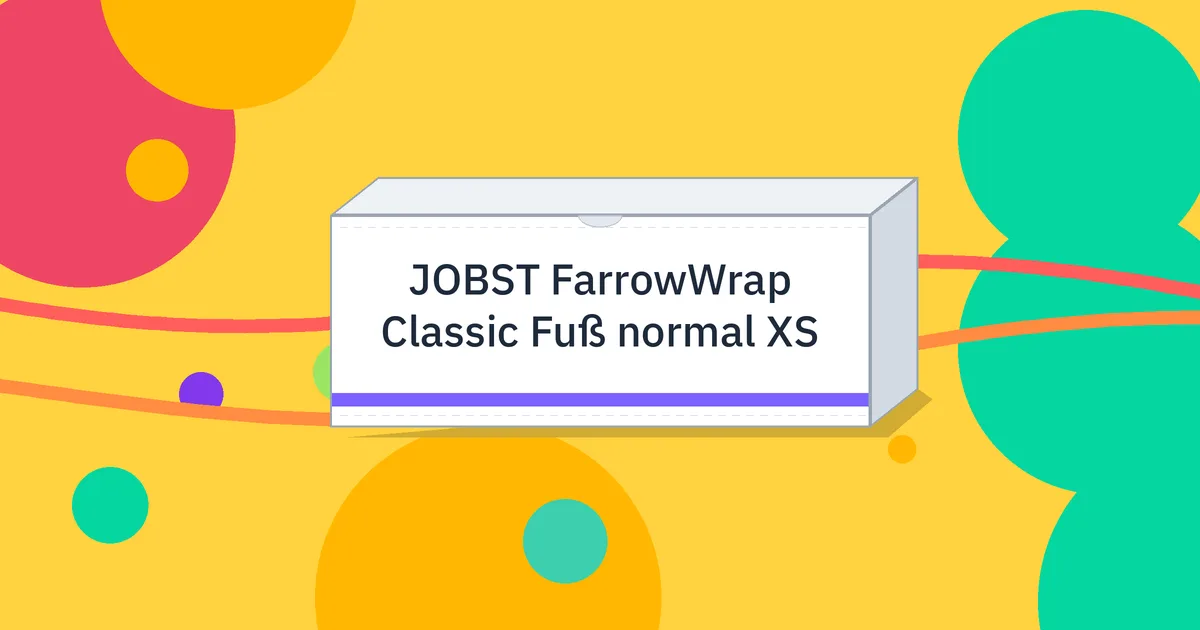 Symbolbild: Packung mit der Aufschrift JOBST FarrowWrap Classic Fuß normal XS (PZN 13869478) – Verfügbarkeit und Bezug in Apotheken in Frankfurt am Main