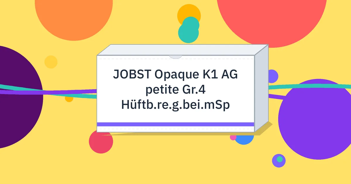 Symbolbild: Packung mit der Aufschrift JOBST Opaque K1 AG petite Gr.4 Hüftb.re.g.bei.mSp (PZN 16273409) – Verfügbarkeit und Bezug in Apotheken in Frankfurt am Main