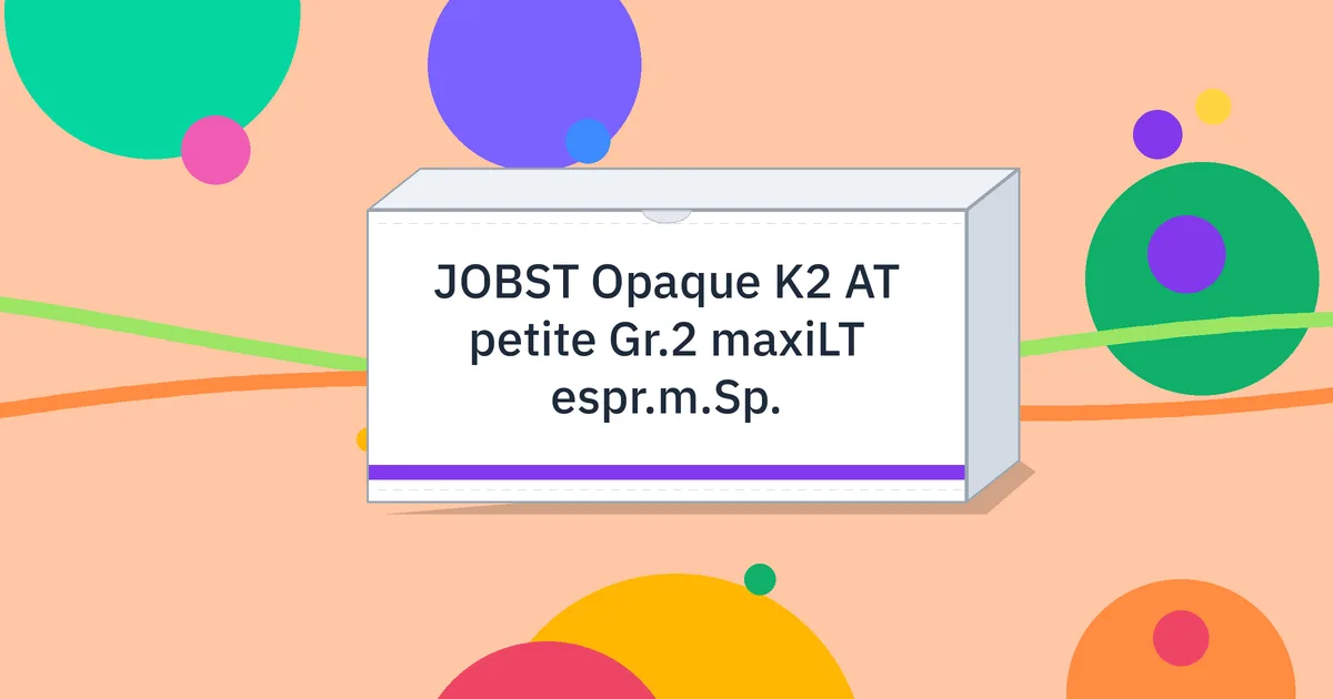 Symbolbild: Packung mit der Aufschrift JOBST Opaque K2 AT petite Gr.2 maxiLT espr.m.Sp. (PZN 16291695) – Verfügbarkeit und Bezug in Apotheken in Frankfurt am Main