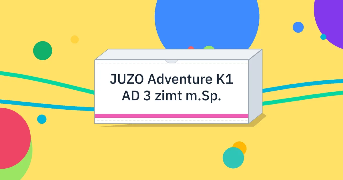 Symbolbild: Packung mit der Aufschrift JUZO Adventure K1 AD 3 zimt m.Sp. (PZN 16491974) – Verfügbarkeit und Bezug in Apotheken in Frankfurt am Main