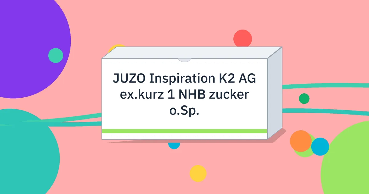 Symbolbild: Packung mit der Aufschrift JUZO Inspiration K2 AG ex.kurz 1 NHB zucker o.Sp. (PZN 14951101) – Verfügbarkeit und Bezug in Apotheken in Frankfurt am Main