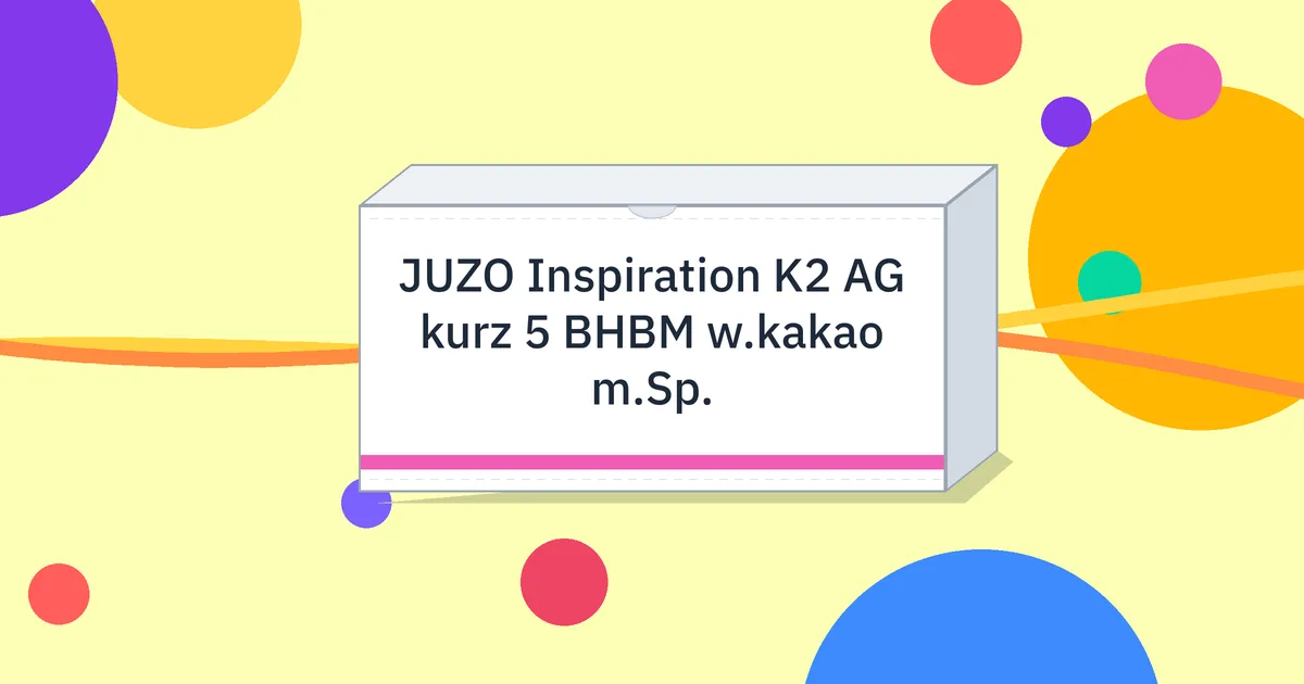 Symbolbild: Packung mit der Aufschrift JUZO Inspiration K2 AG kurz 5 BHBM w.kakao m.Sp. (PZN 14883670) – Verfügbarkeit und Bezug in Apotheken in Frankfurt am Main
