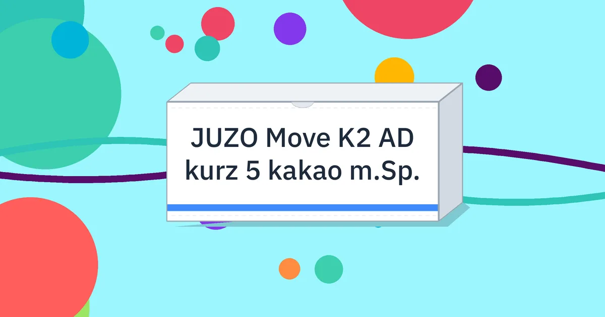 Symbolbild: Packung mit der Aufschrift JUZO Move K2 AD kurz 5 kakao m.Sp. (PZN 18540323) – Verfügbarkeit und Bezug in Apotheken in Frankfurt am Main