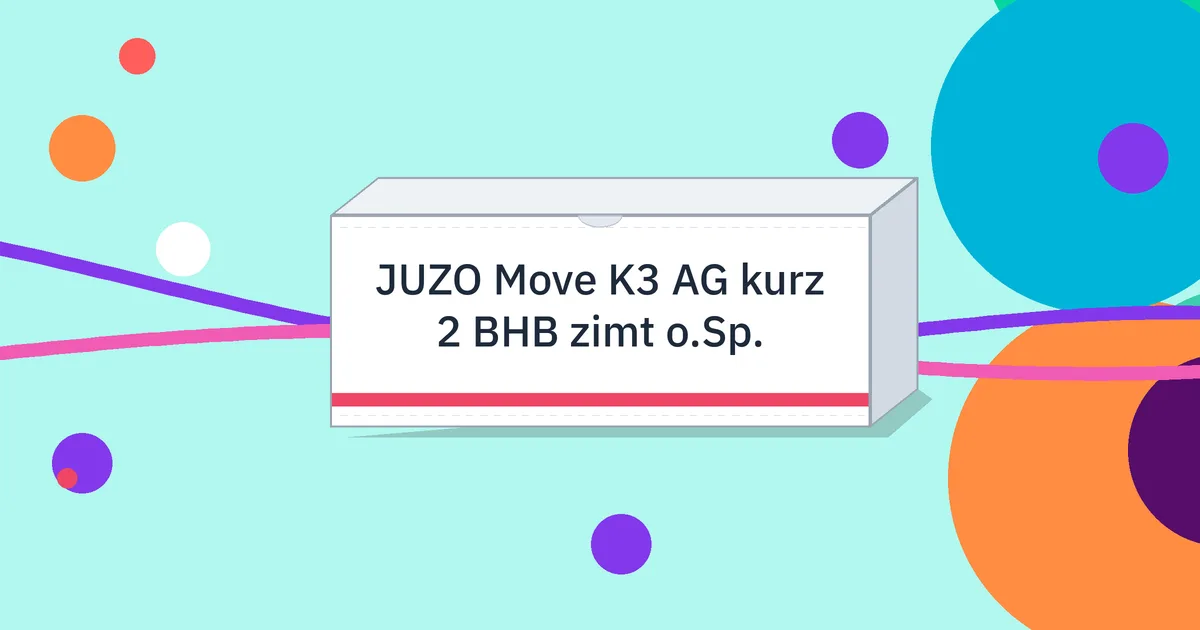 Symbolbild: Packung mit der Aufschrift JUZO Move K3 AG kurz 2 BHB zimt o.Sp. (PZN 18581552) – Verfügbarkeit und Bezug in Apotheken in Frankfurt am Main